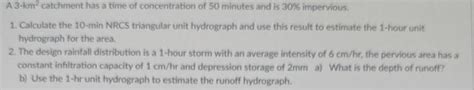 Solved 1 Calculate The 10 Min Nrcs Triangular Unit