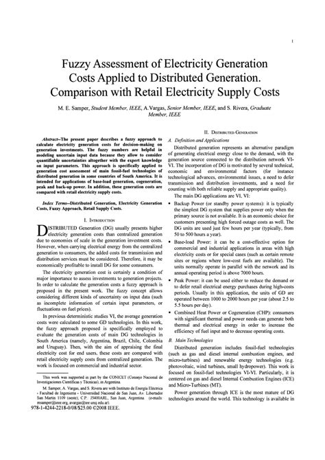Pdf Fuzzy Assessment Of Electricity Generation Costs Applied To