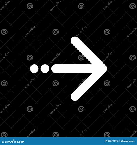 Arow Vector Icon Isolated On Black Background Stock Vector