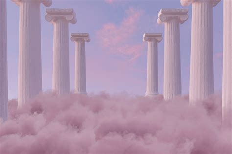Rendering 3d Kolom Putih Di Atas Awan Merah Muda Halus Foto Stok Unduh Gambar Sekarang Istock