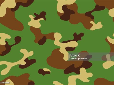 매끄러운 클래식 위장 패턴 카모 낚시 사냥 벡터 배경입니다 마스킹 그린 브라운 베이지 색 군사 질감 벽지 직물 종이 비닐 인쇄를 위한 육군 디자인 가을에 대한 스톡 벡터