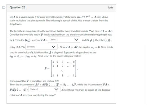 solved let a be a square matrix if for every invertible
