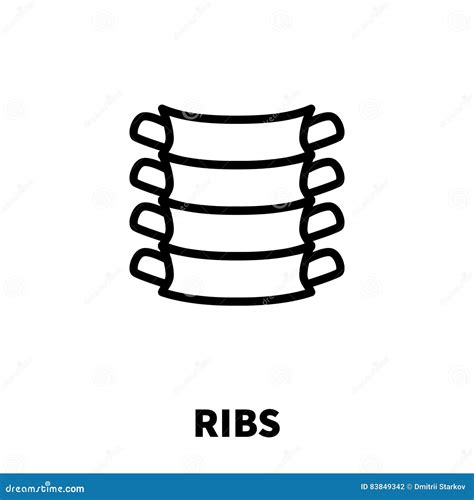 Ribs Icon Or Logo In Modern Line Style Stock Vector Illustration Of