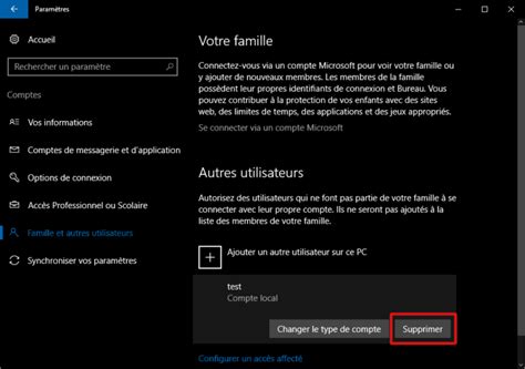 Supprimer Un Compte Utilisateur Local Dans Windows 10 Tutoriel