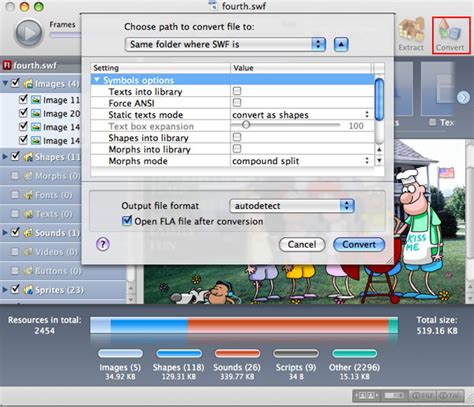 user tutorial for mac users to convert swf to fla and extract flash