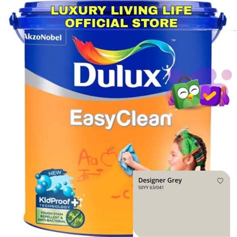 Jual Pertukangan Cat And Perlengkapan Dulux Easy Clean Designer Grey 2 5l Gallon Tinting Css
