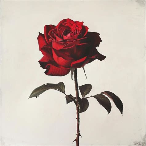 Premium Photo Majestic Ruby Red Rose On Dreamy White