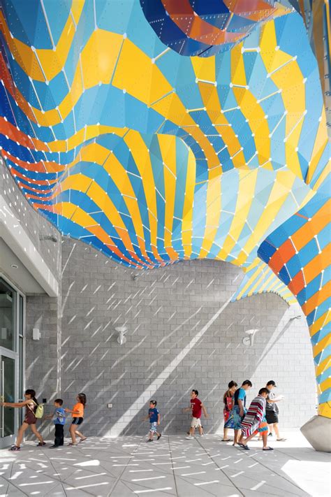 Colourful Pavilion By The Very Many Fronts Texas Swimming Pool Building