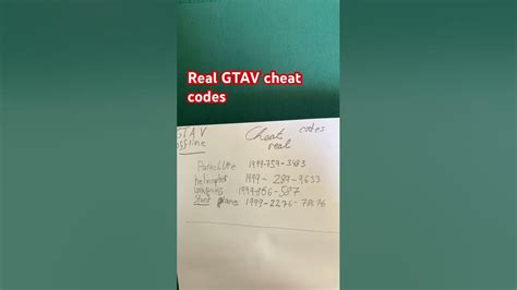 Gtav Cheat Codes Youtube