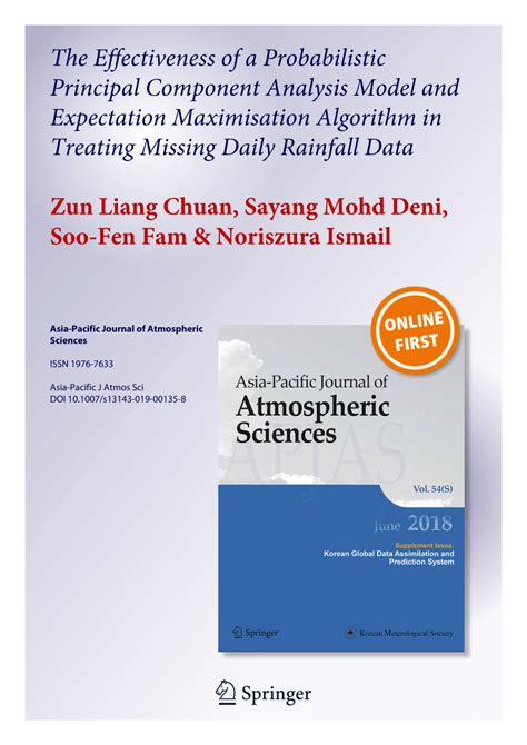 PDF The Effectiveness Of A Probabilistic Principal Component Analysis Model And Expectation