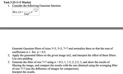 Solved Consider The Following Gaussian Function Chegg
