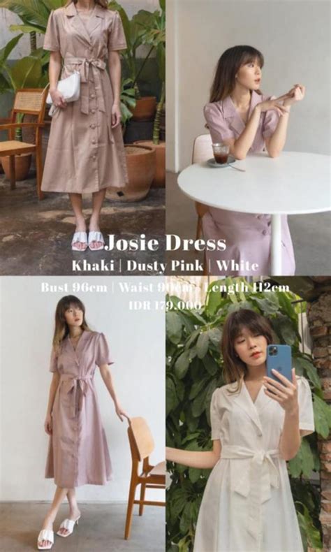 It S Ninette Josie Dress Warna Dusty Pink NETT Fesyen Wanita Pakaian Wanita Gaun Rok Di