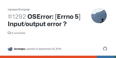 Oserror Errno 5 Inputoutput Error · Issue 1292 · Nipreps