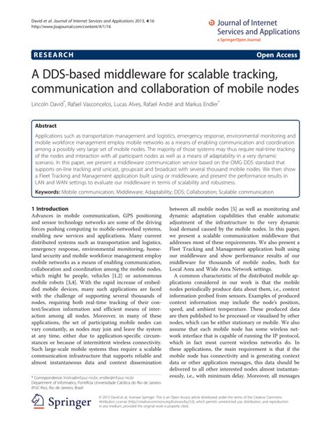 pdf a dds based middleware for scalable tracking communication and