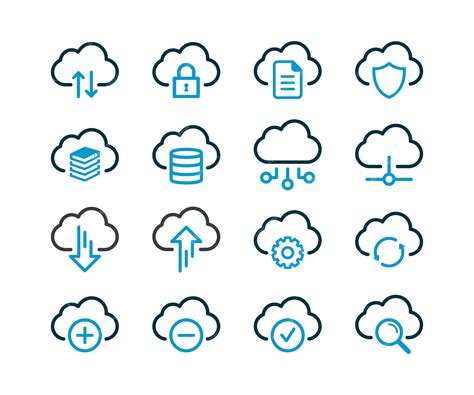 Premium Vector Cloud Network And Data Vector Linear Icon Set Or Cloud