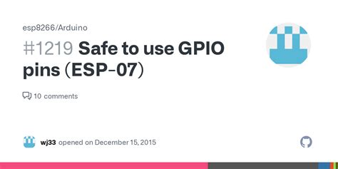 Safe To Use Gpio Pins Esp 07 · Issue 1219 · Esp8266arduino · Github
