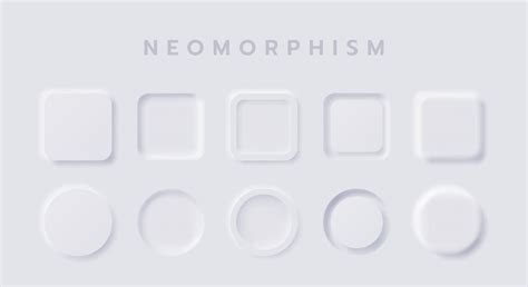 White Button Neumorphism Design Elements Vector Set Button And Element For UI Web Design Or