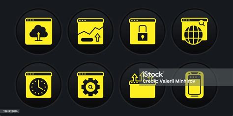 브라우저 창 설정 검색 엔진 설정 Ssl 재무 성장 증가 휴대 전화 및 클라우드 업로드 아이콘으로 사이트를 보호합니다