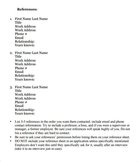 FREE Reference List Templates In PDF MS Word