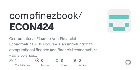 Github Compfinezbookecon424 Computational Finance And Financial