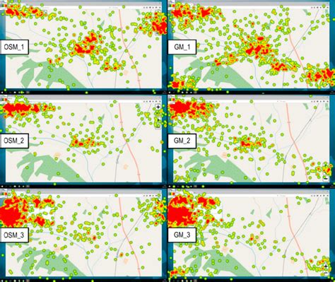 six heatmaps presenting the spatial distribution of fixations in each