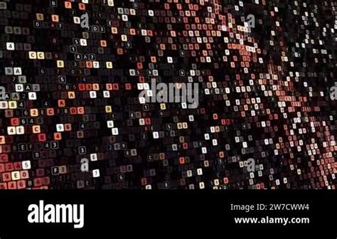 Abstract Computer Code Animation On Black Background Seamless Loop Animation Waving Canvas Of