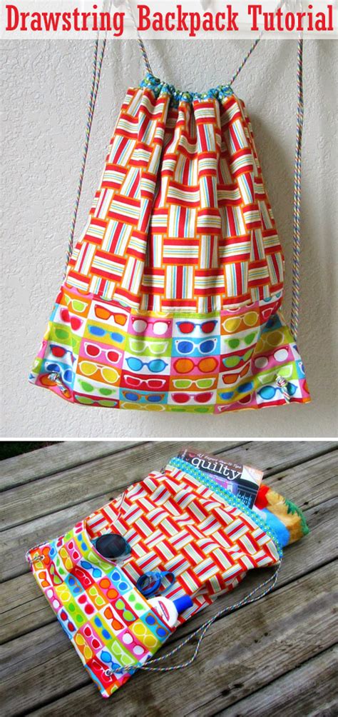 Drawstring Backpack Tutorial DIY Tutorial Ideas