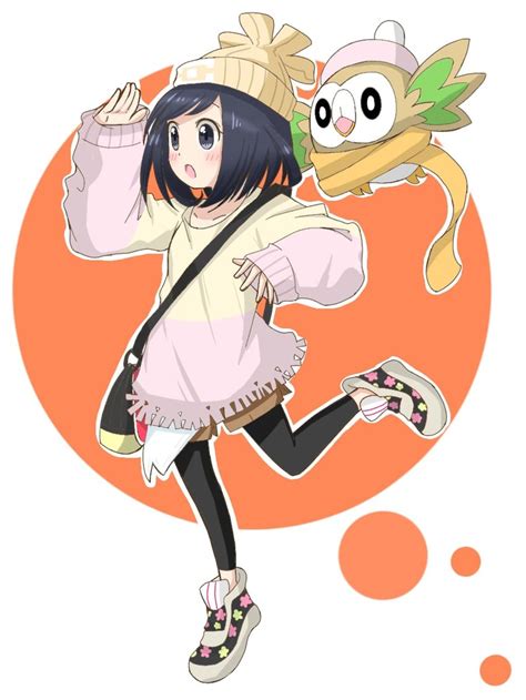 Selene And Rowlet Pokemon And More Drawn By Emapippi Danbooru