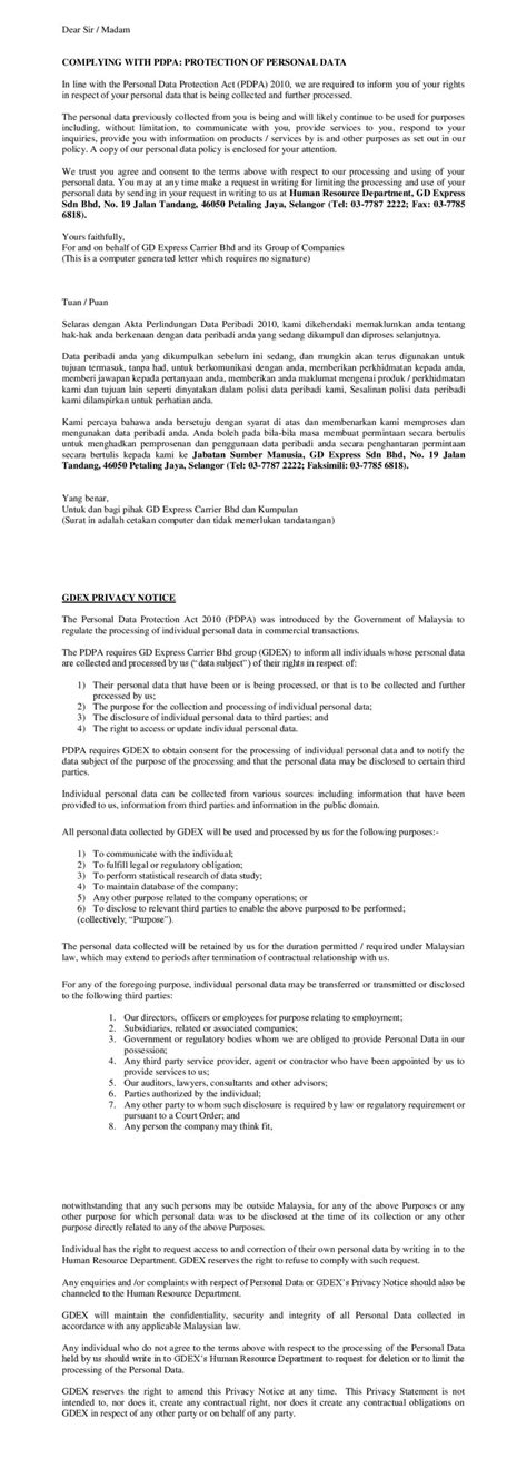 The Personal Data Protection Act 2010 Pdpa Gdex