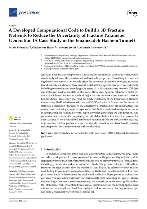 pdf a developed computational code to build a 3d fracture network to