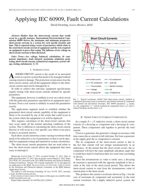 Applying Iec 60909 Fault Current Calculations Pdf Pdf Fuse