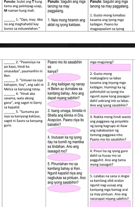 Panuto Isulat ang T kung tama ang pakikipag | StudyX