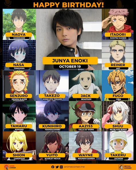 Seiyuu Corner Junya Enoki Turns 34 Today 🎂🥳 Enojun Is Facebook