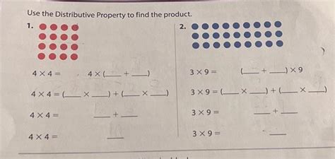 solved use the distributive property to find the product 1
