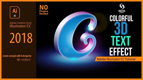 Colorful Gradient 3d Text Effects In Illustrator Cc No Plugins Tutorial I Sketch Station Youtube