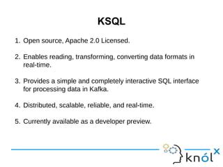 Ksql Streaming Sql For Kafka Ppt