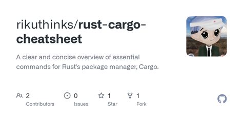 Github Rikuthinksrust Cargo Cheatsheet A Clear And Concise Overview