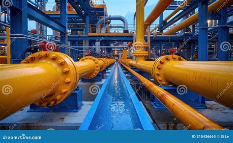 optimized gas and oil refinery process with industrial pipeline for