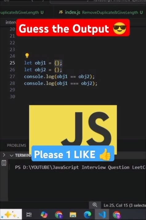 Javascript Interview Question Guess The Output Shorts Ytshorts Coding Javascript