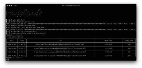 github t0thkr1s wayback command line program for the wayback machine