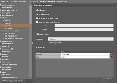 New Tool Style Editor CaptainCasa Enterprise Client