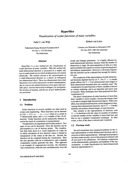 Pdf Hyperslice Visualization Of Scalar Functions Of Many Variables