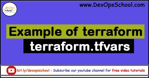 Example Of Terraform Terraformtfvars