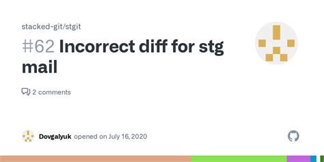 Incorrect Diff For Stg Mail Issue Stacked Git Stgit GitHub