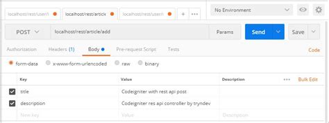 Codeigniter Rest Api Tryndev