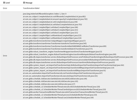 Transformation Failed Error Servicenow Community