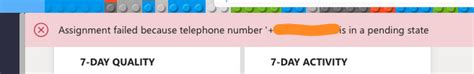 Unable To Assign A Number To A User Because Activation Is Pending R