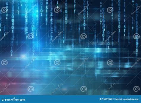 Digital Code Number Abstract Technology Background Stock Illustration