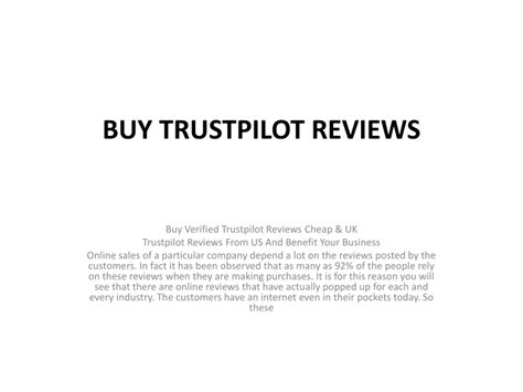 Ppt Buy Trustpilot Reviews Powerpoint Presentation Free Download Id 13784650