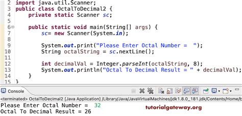 Java Program To Convert Octal To Decimal